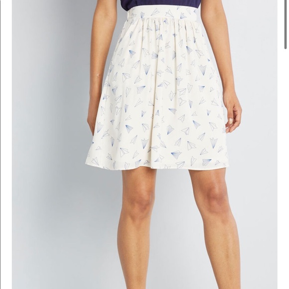 Modcloth | Skirts | Paper Airplane Print Skirt | Poshmark